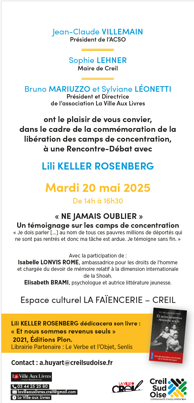 Deux rencontres en mai avec Lili Keller-Rosenberg, déportée à l’âge de 11 ans – Association ...